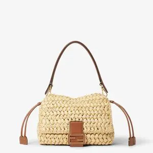 Fendi Baguette® Soft Medium Natural-colored Raffia-effect Woven Bag